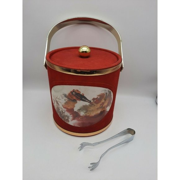 Coca Cola | Holiday | Vintage 99s Coca Cola Red Felt Ice Bucket Wsanta ...